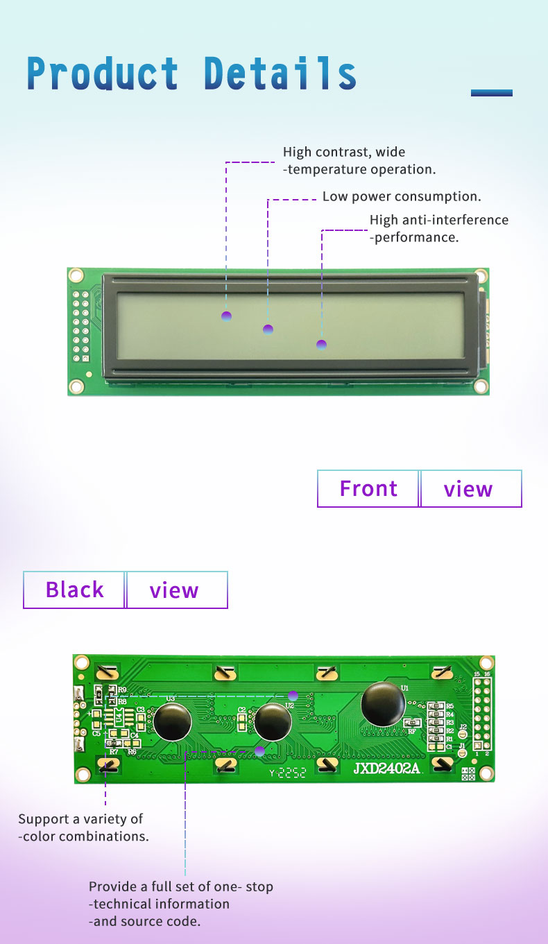 格安 LCD キャラクターディスプレイ-24X2 グラフィックドットマトリックススクリーン