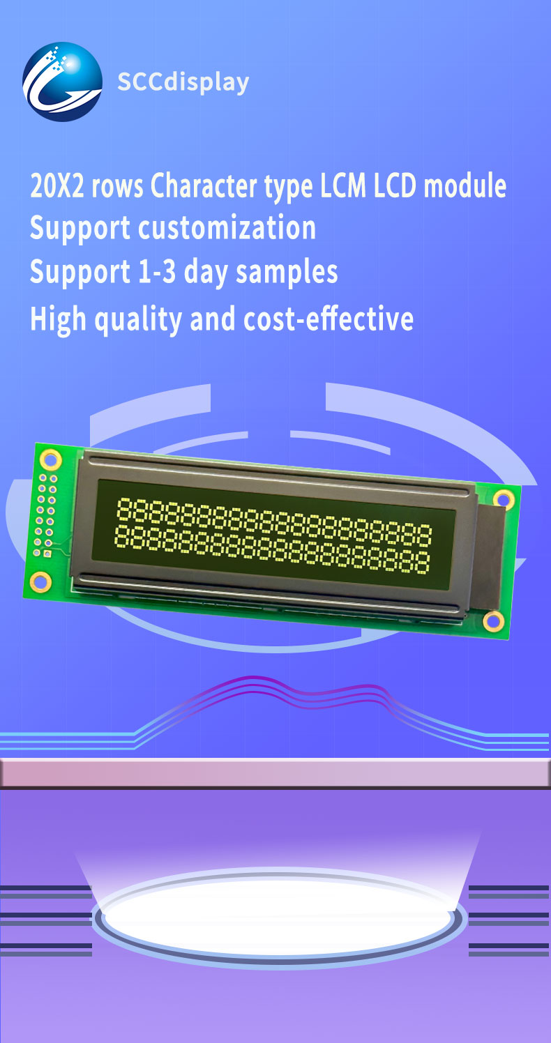20x2 Programmable LCD Display Module-VA Display Screen