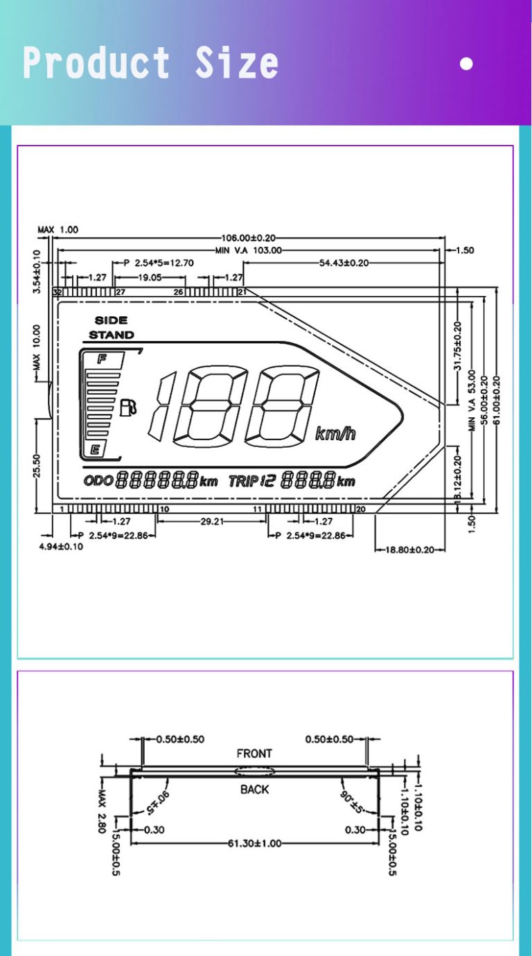 Custom Made Display Segment LCD Screen - Anti Glare