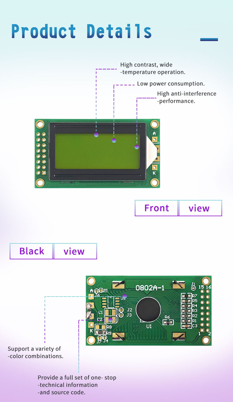 Character LCD Display Pinout - Parallel Display Module