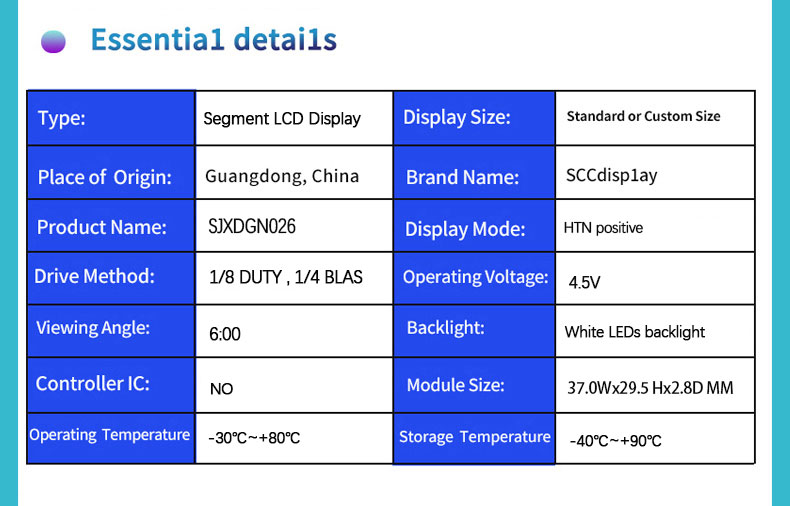 Types Of 7 Segment LCD Display - Electric Meter LCD Screen
