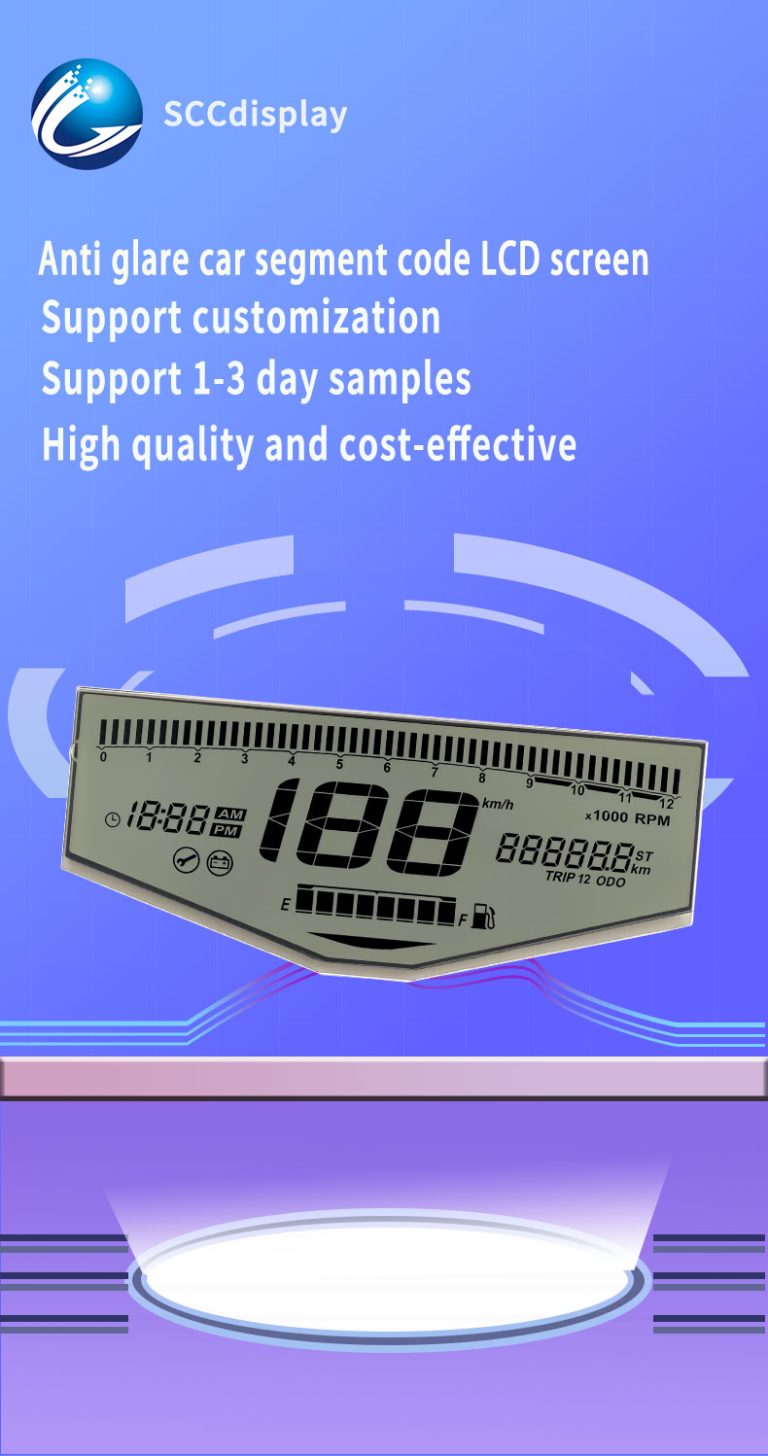 Multiplexed 7 Segment LCD Display - Anti Glare Instrument Screen