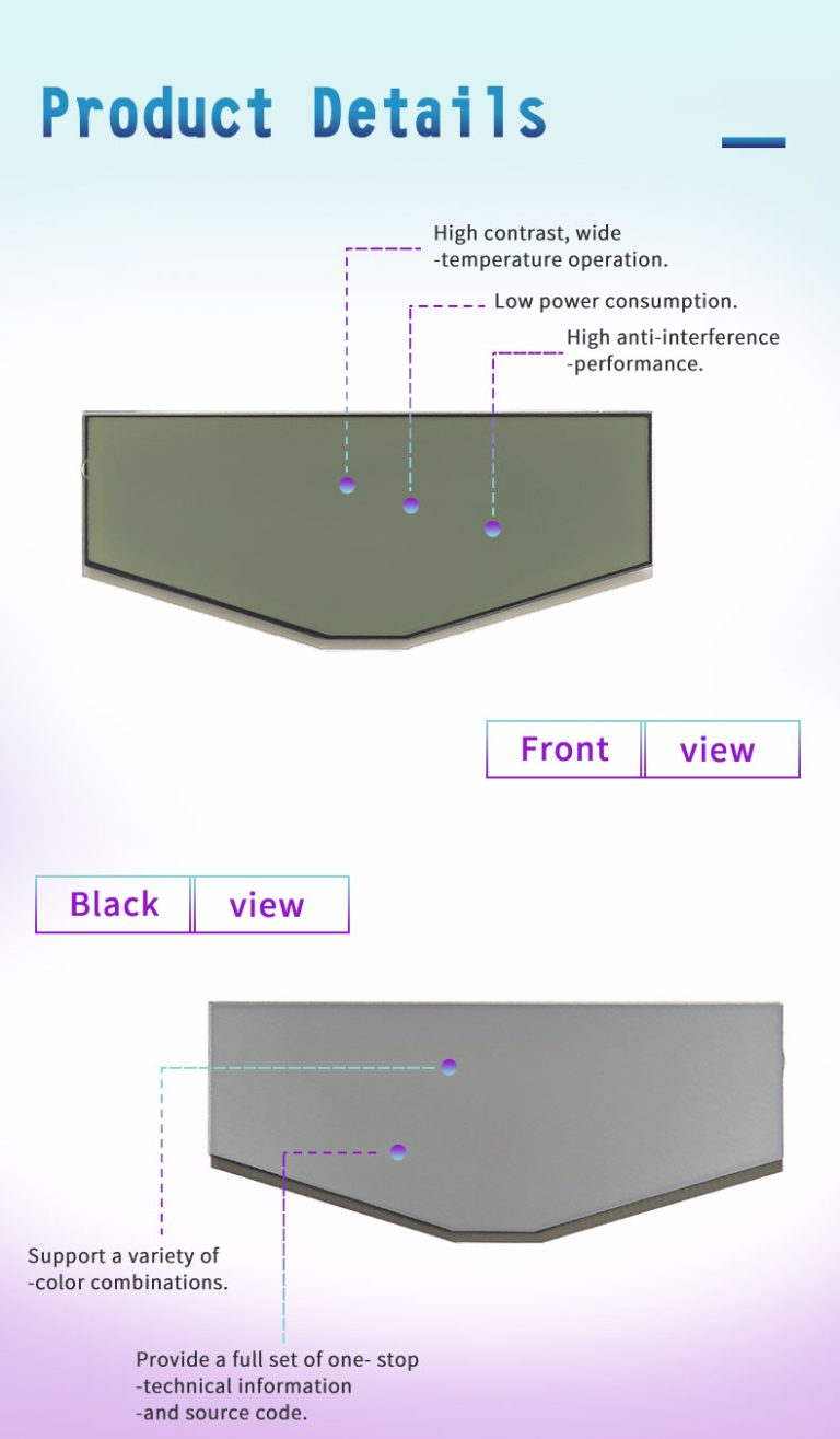 Multiplexed 7 Segment LCD Display - Anti Glare Instrument Screen
