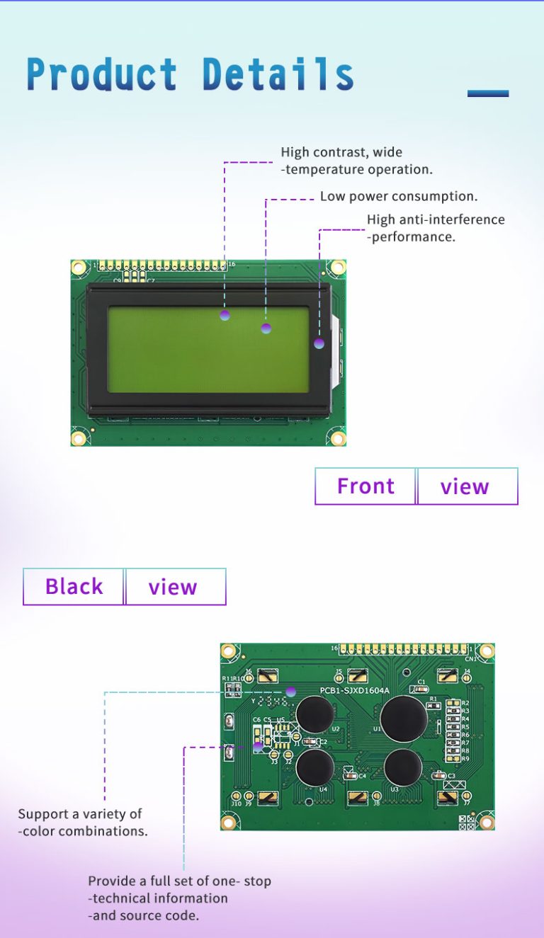 Dot Matrix Character LCD Display - 16*4-line LCM Display Module