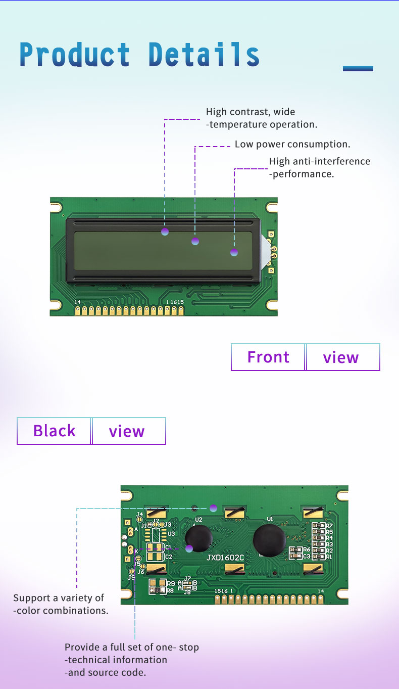 ArduinoミニLCD 1602 - 文字ベースの LCM 表示モジュール
