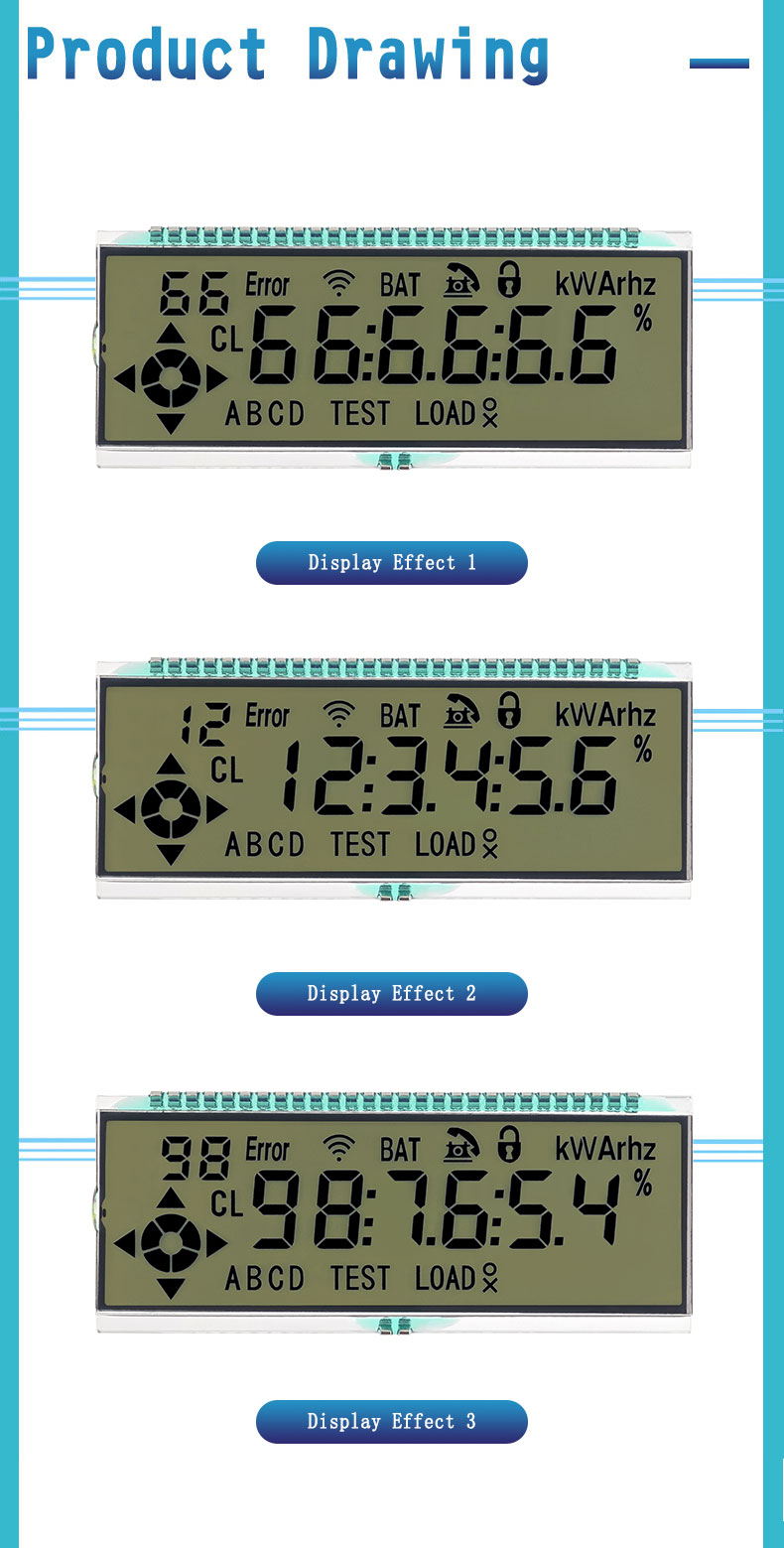 Electric Meter Segment LCD - High Contrast Display