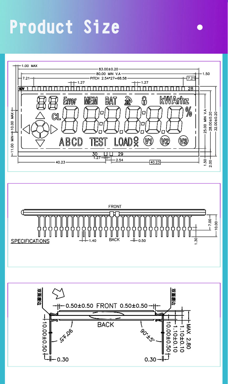 Electric Meter Segment Display - Customized Segment Instrument